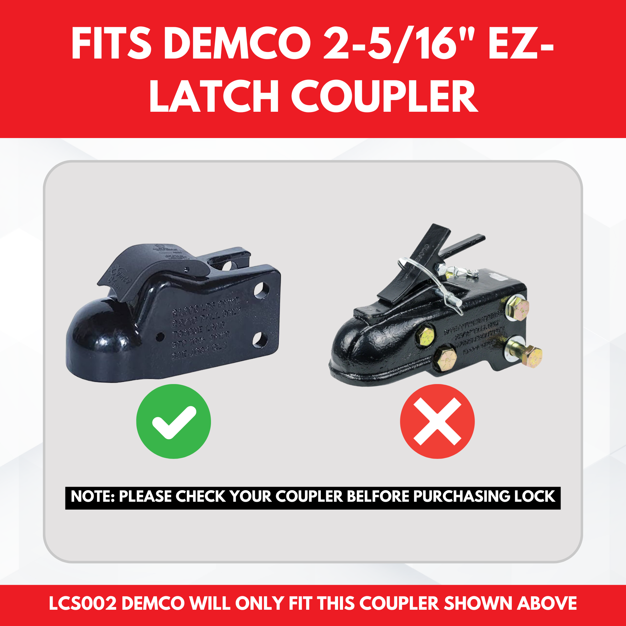 LCS002 Demco 2-5/16" Adjustable Coupler Lock | S5 Coupler Locks